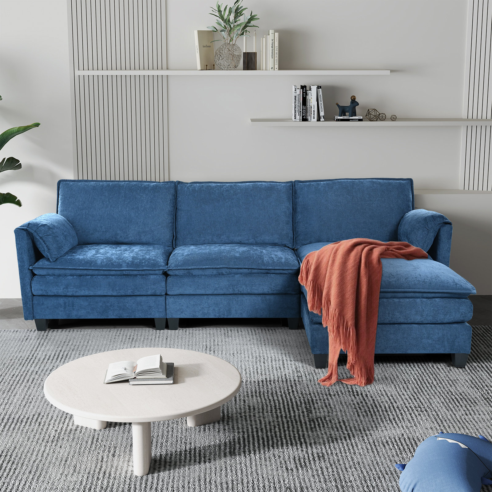 Latitude Run® 108inch L Shaped Couches, Sectional Modular Couch with ...