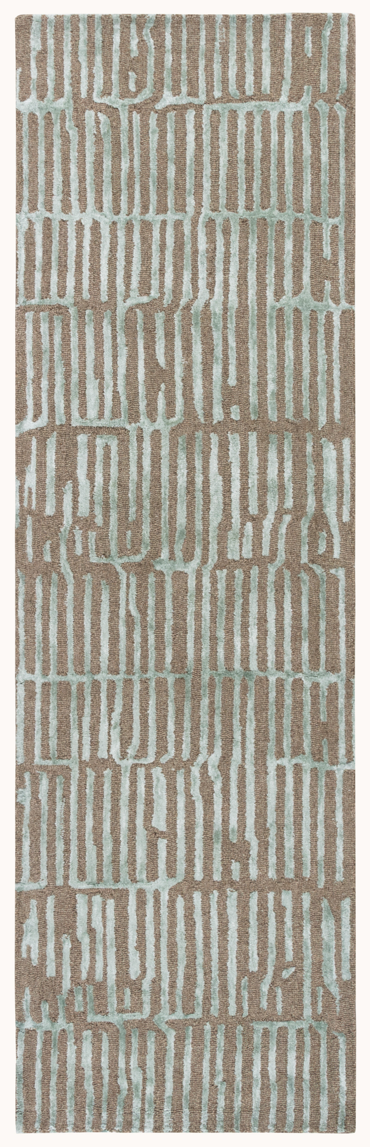 Gracie Oaks Soho 184 Hand Tufted Viscose; Wool Abstract Rug in Green ...