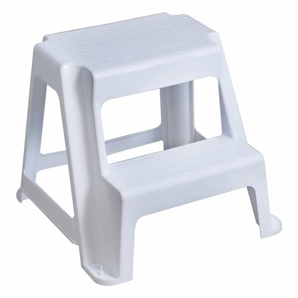 Gracious Living Storage 2 - Step Plastic Lightweight Step Stool ...