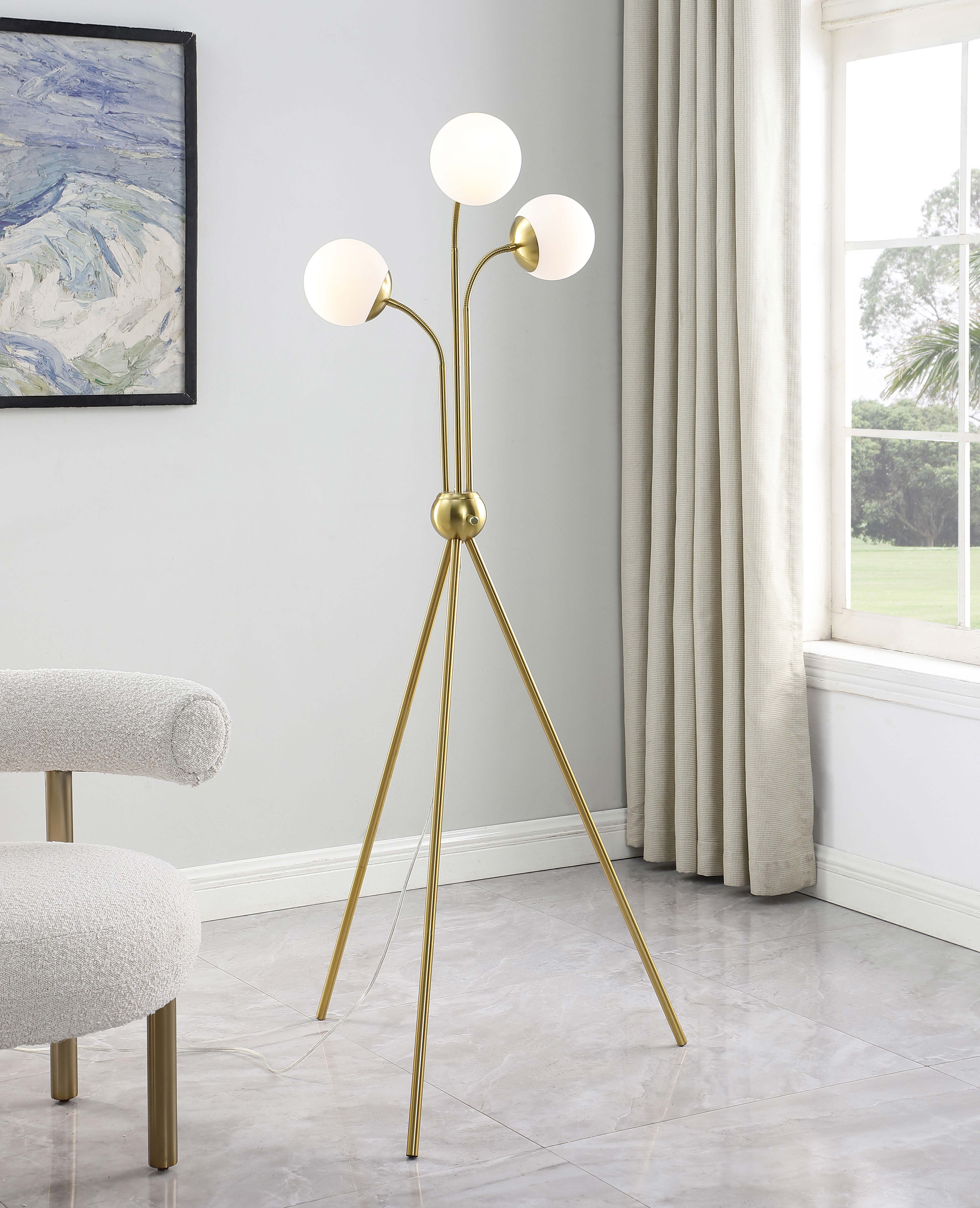 George Oliver Miley 66-inch Spherical Bulb Tripod Tree Fleeton Gold ...