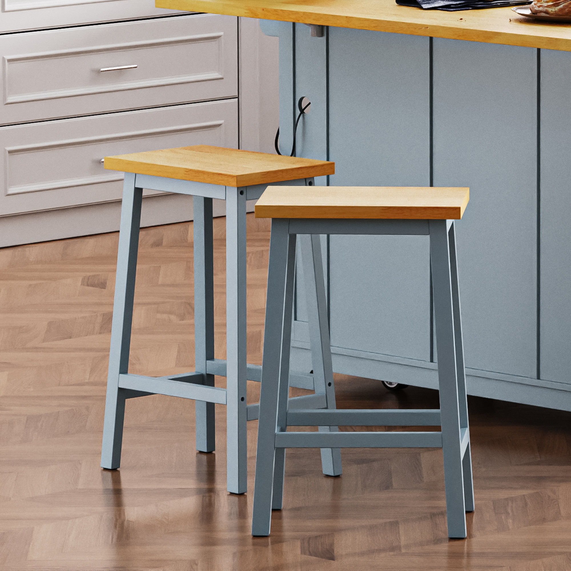 Lark Manor™ Solid Wood Bar Stools (Not Cheap Iron), 25.6" Tall Set of 2 ...