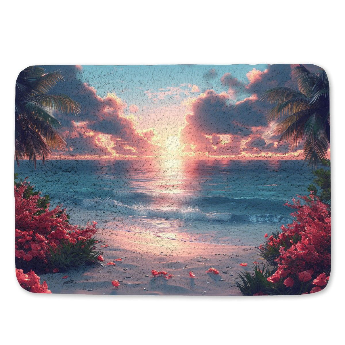 sunset bath mat