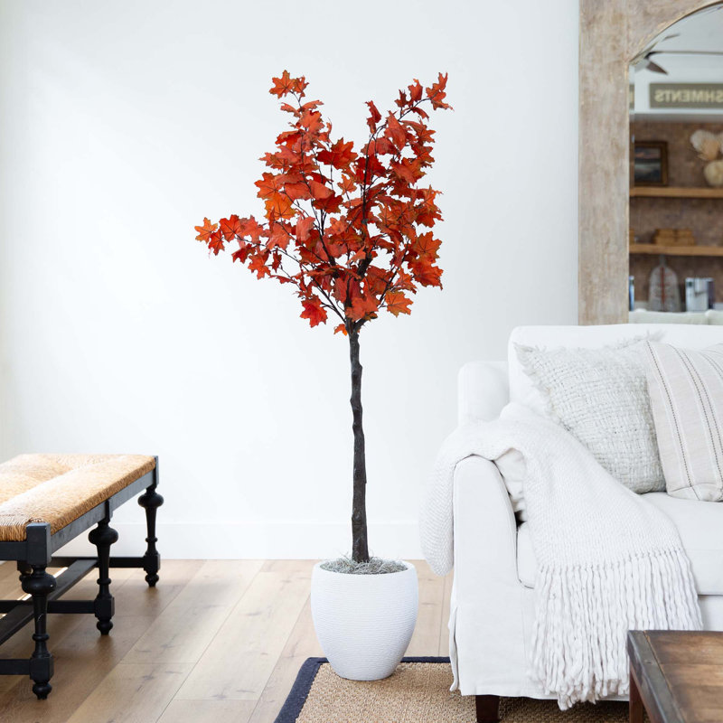 Primrue 5ft. Autumn Rustic Maple Artificial Fall Tree | Wayfair