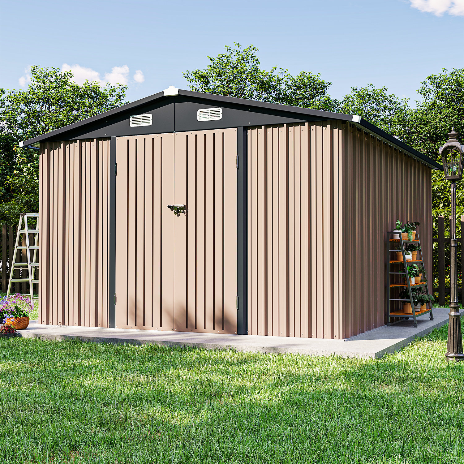 JolyDale 10 Ft. W X 12 Ft. D Outdoor Metal Storage Shed & Reviews | Wayfair