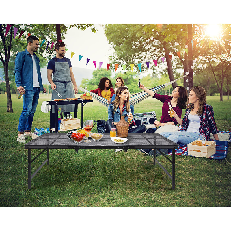 Arlmont & Co. Eugonda Folding Metal Camping Table & Reviews | Wayfair