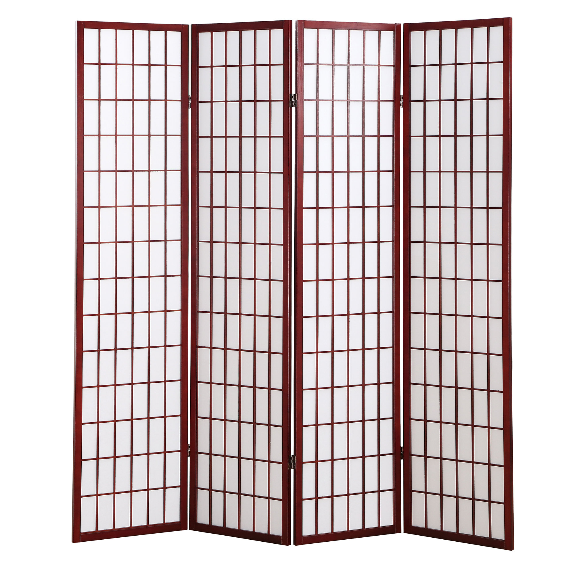 Latitude Run® 4-Panel Japanese-Inspired Room Divider - Wood Frame ...