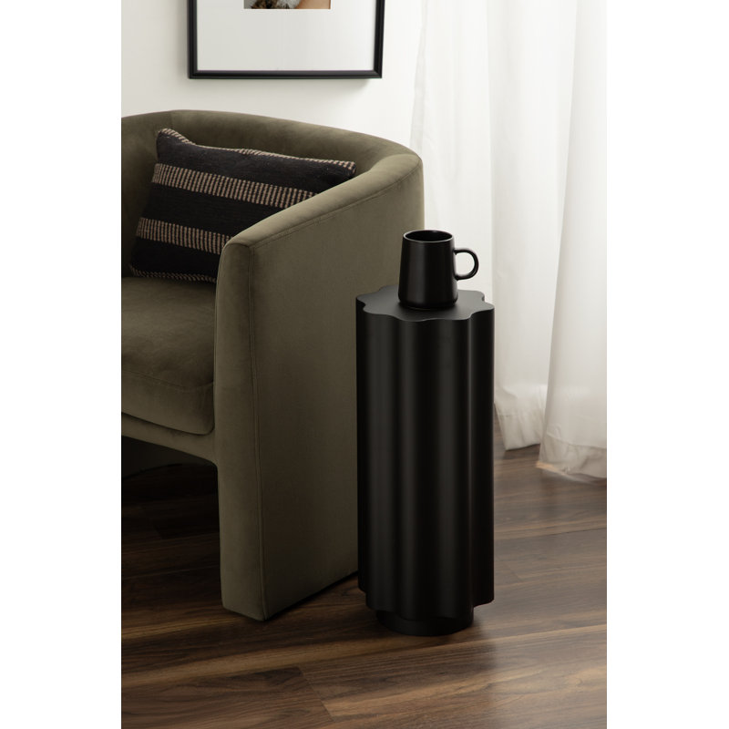 Wrought Studio™ Round Wavy Metal Drink Table | Wayfair