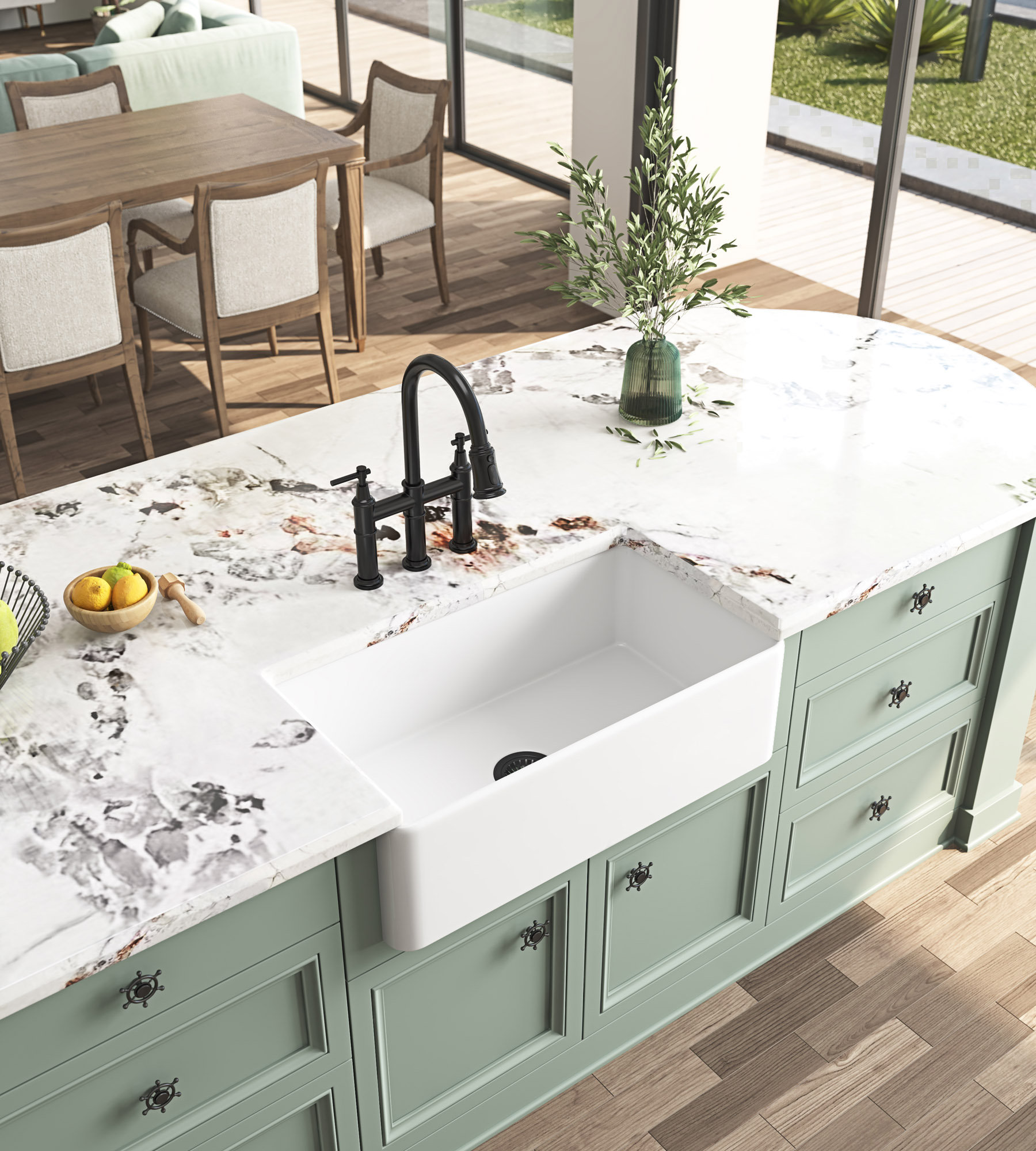 HomeViewto Farmhouse Sink Deep Apron Sink Undermount Farmhouse Kitchen ...