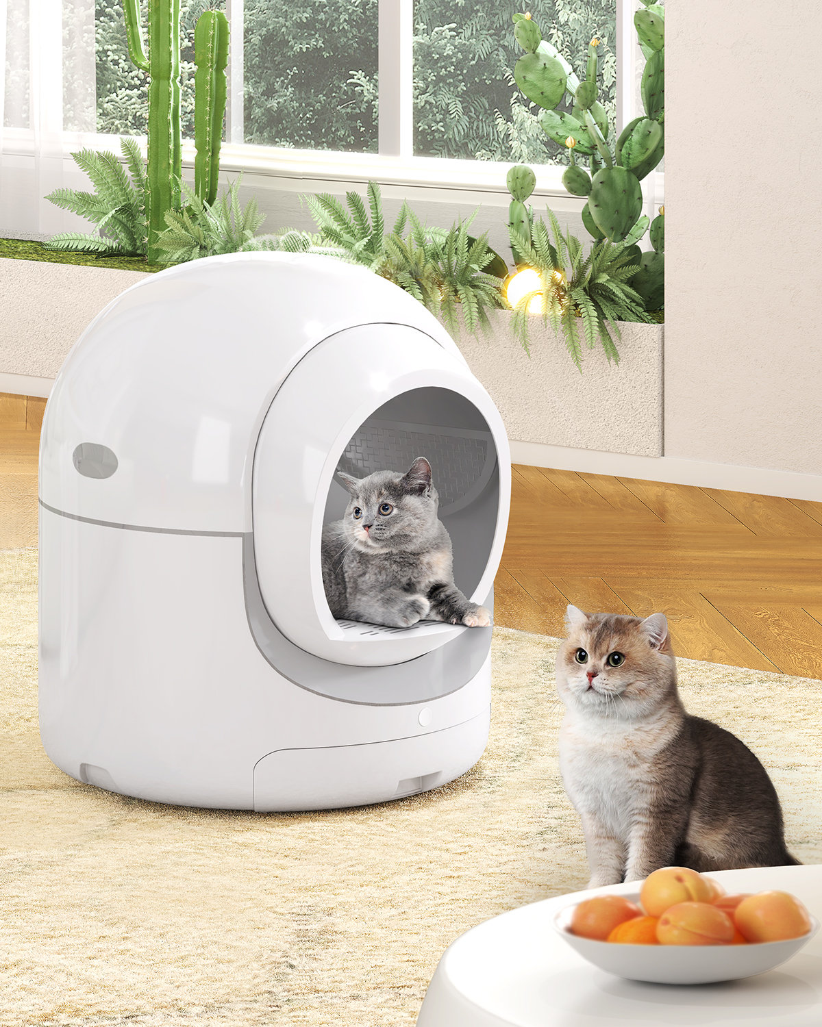 Hokku Designs Self-cleaning Cat Litter Box, Automatic Cat Litter Box ...