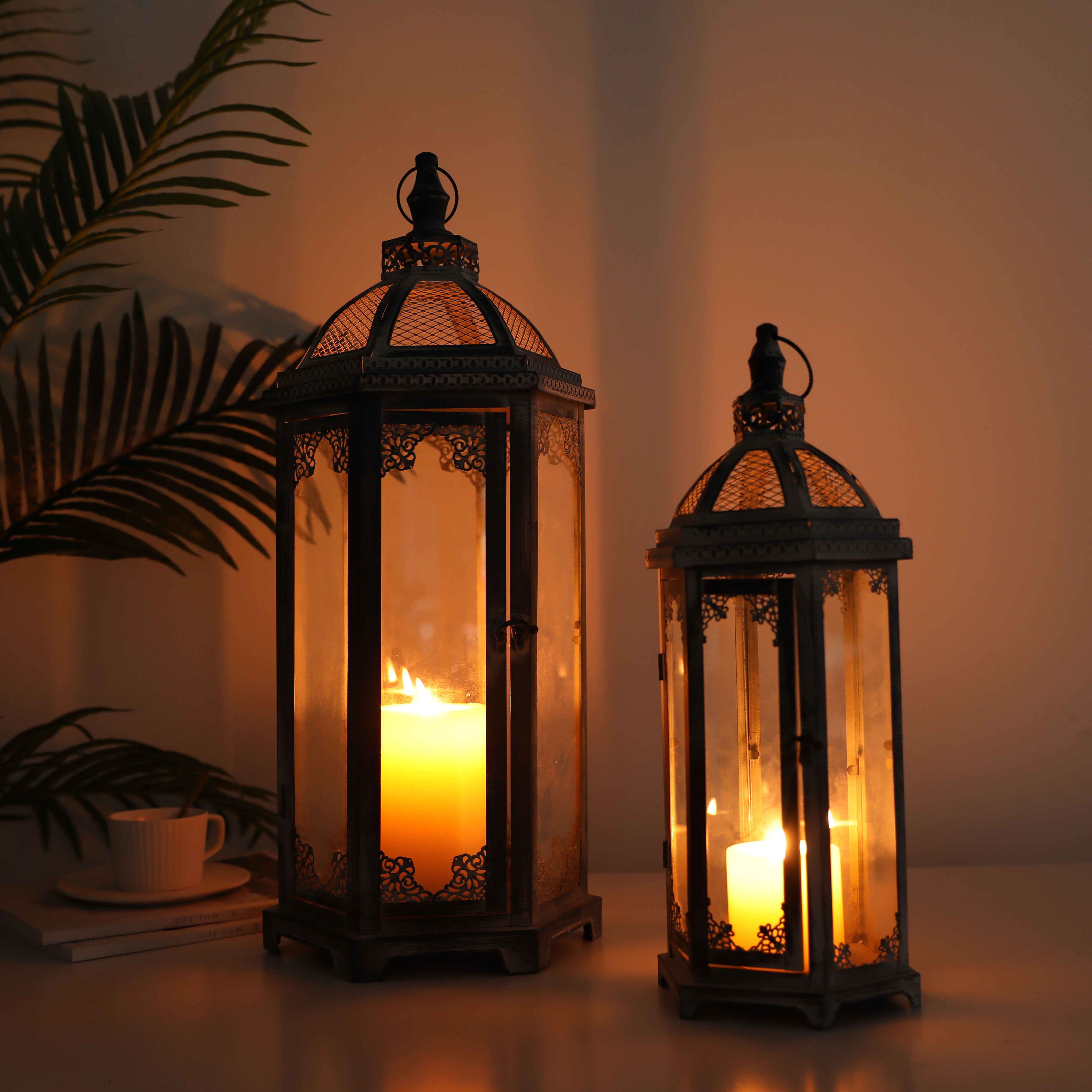 JHY DESIGN 27" High Hexagonal Tower Style Outdoor Lanterns & Reviews ...