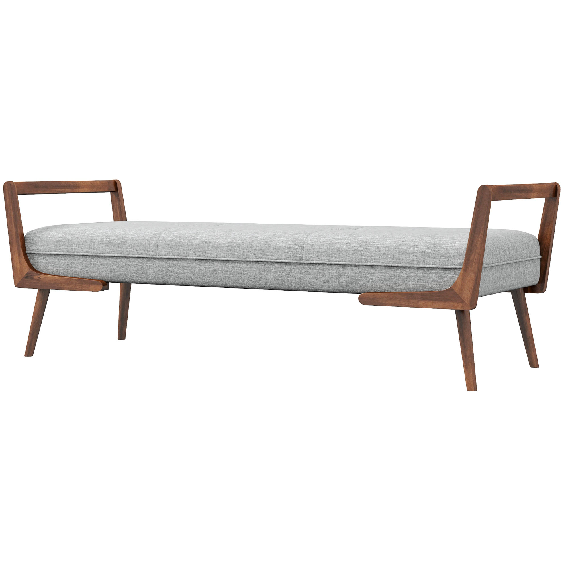 George Oliver Cora Mid Century Modern Gray Bench | Wayfair