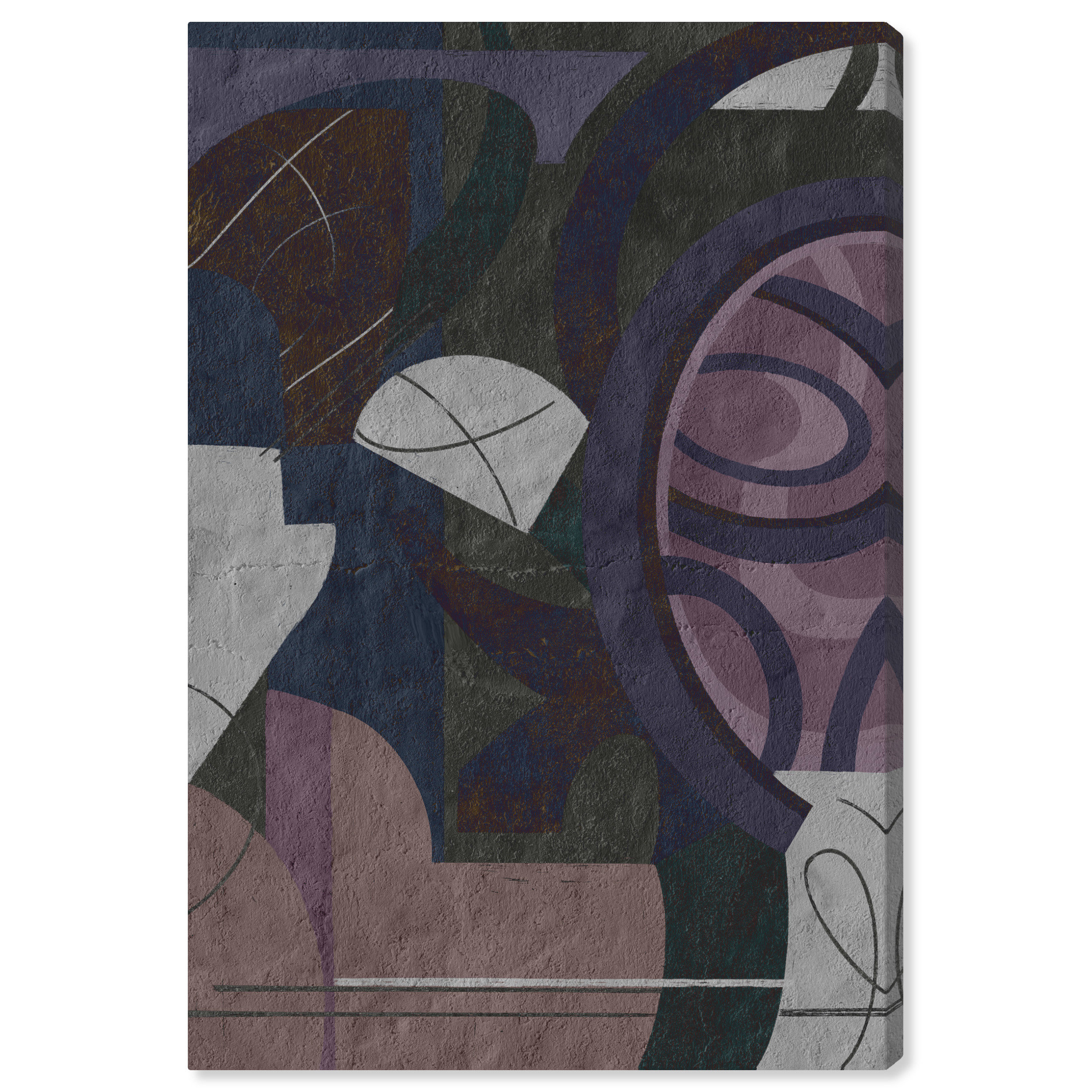 George Oliver Abstract Inverse Paths Abstract Traditional Purple Canvas ...