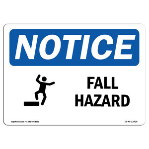 SignMission Fall Hazard Sign with Symbol | Wayfair