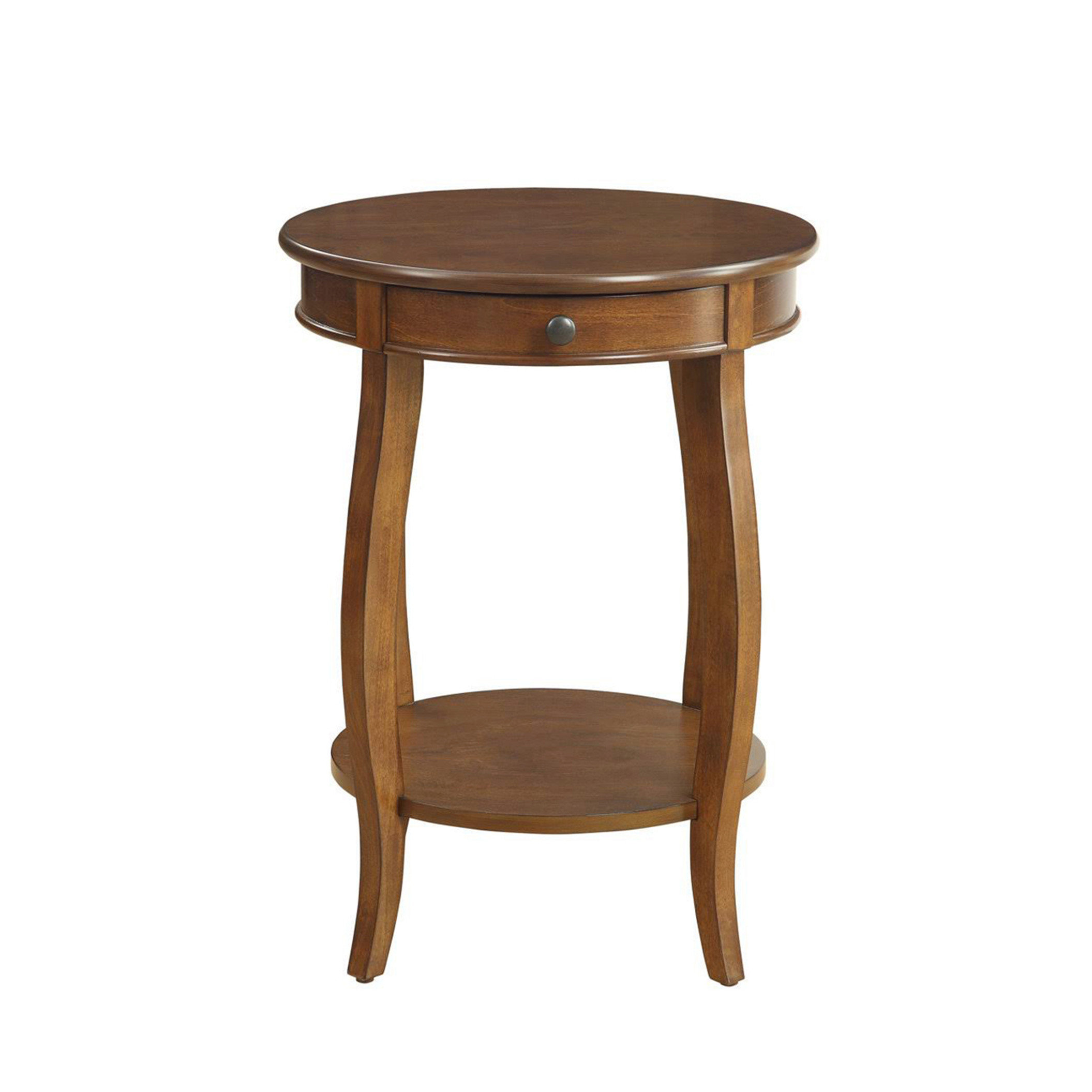 17 Stories Charming Walnut Side Table with Versatile Storage and ...
