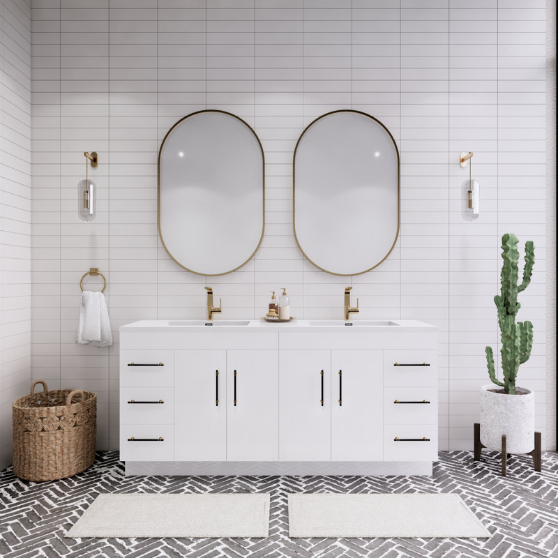 Elsa Spring 72" Double Bathroom Vanity Set | Wayfair
