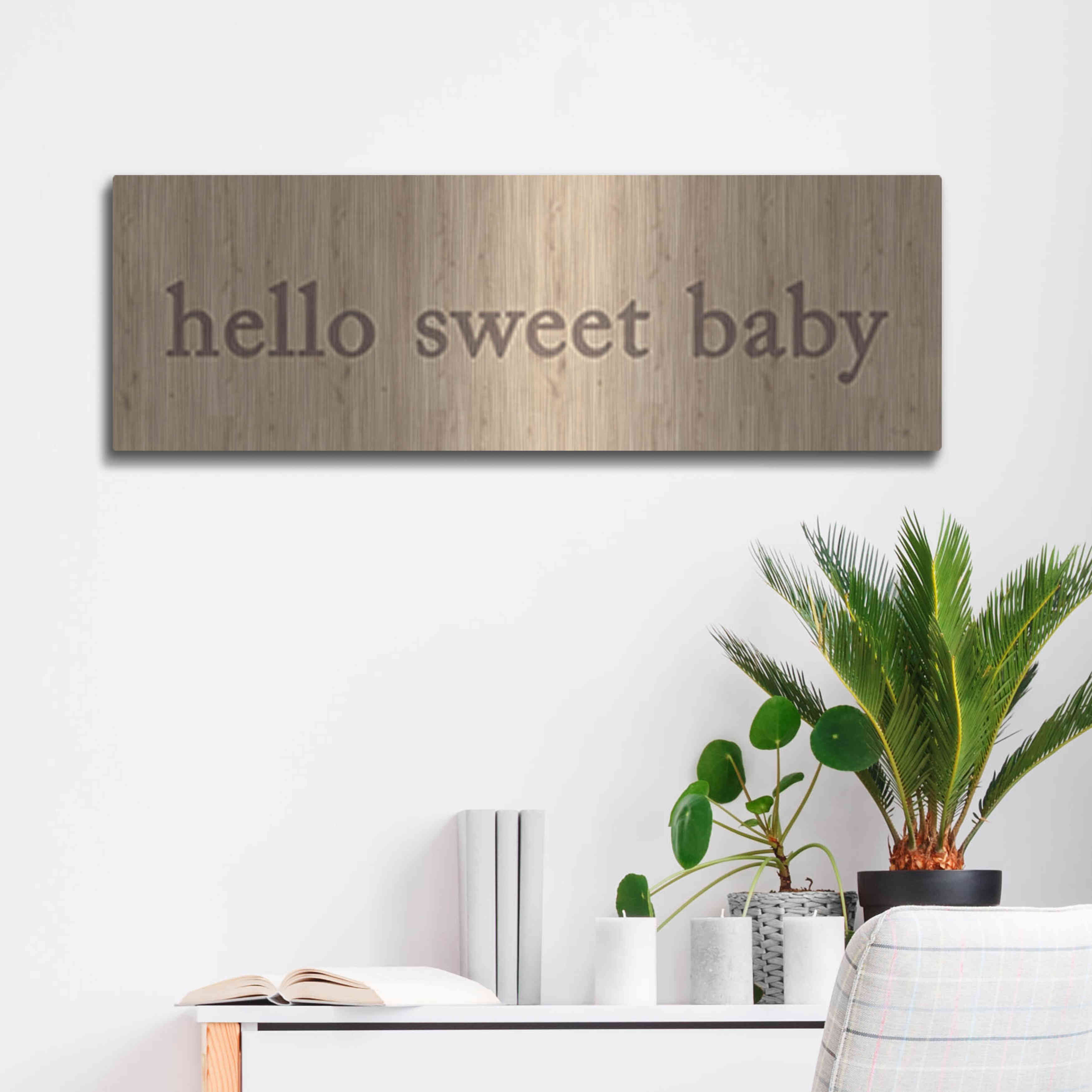 Trinx 'Hello Sweet Baby' by Yass Naffas Designs, Metal Wall Art | Wayfair