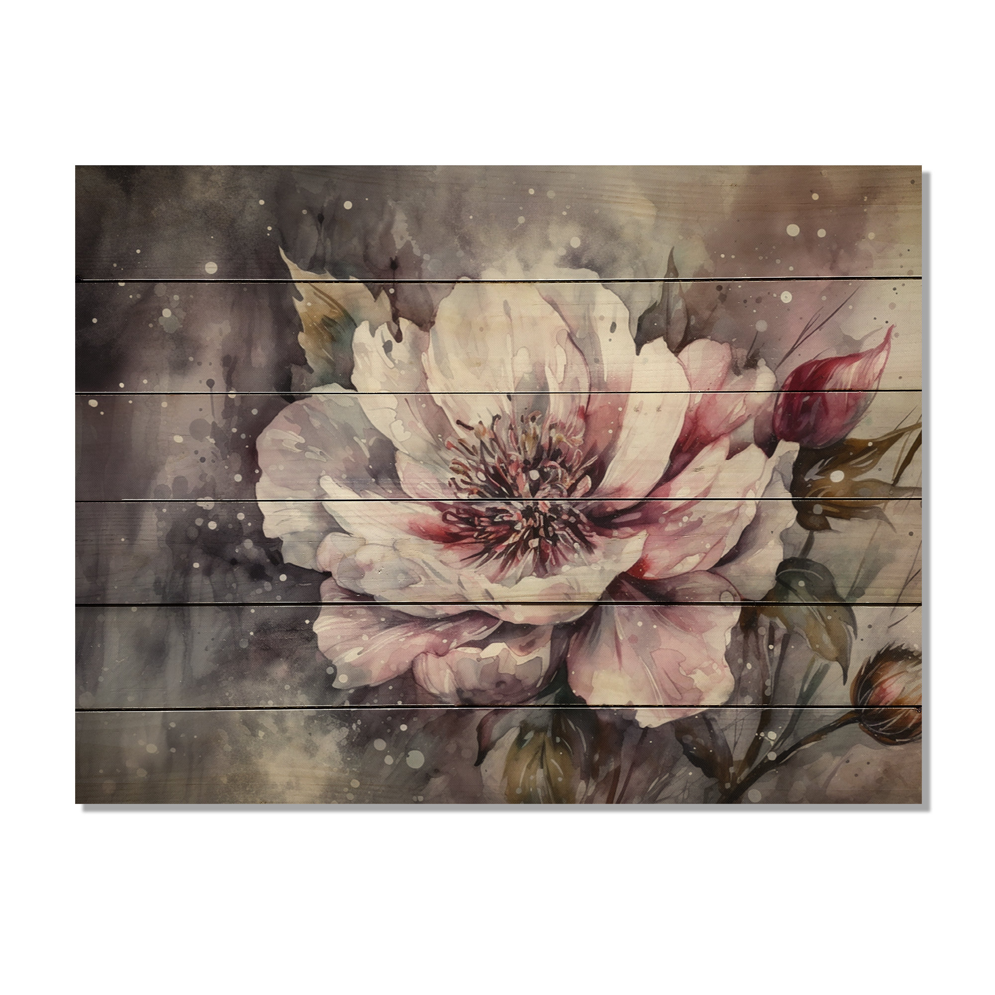 Red Barrel Studio® Cintra Pink Green Peonies on Branch I - Unframed ...