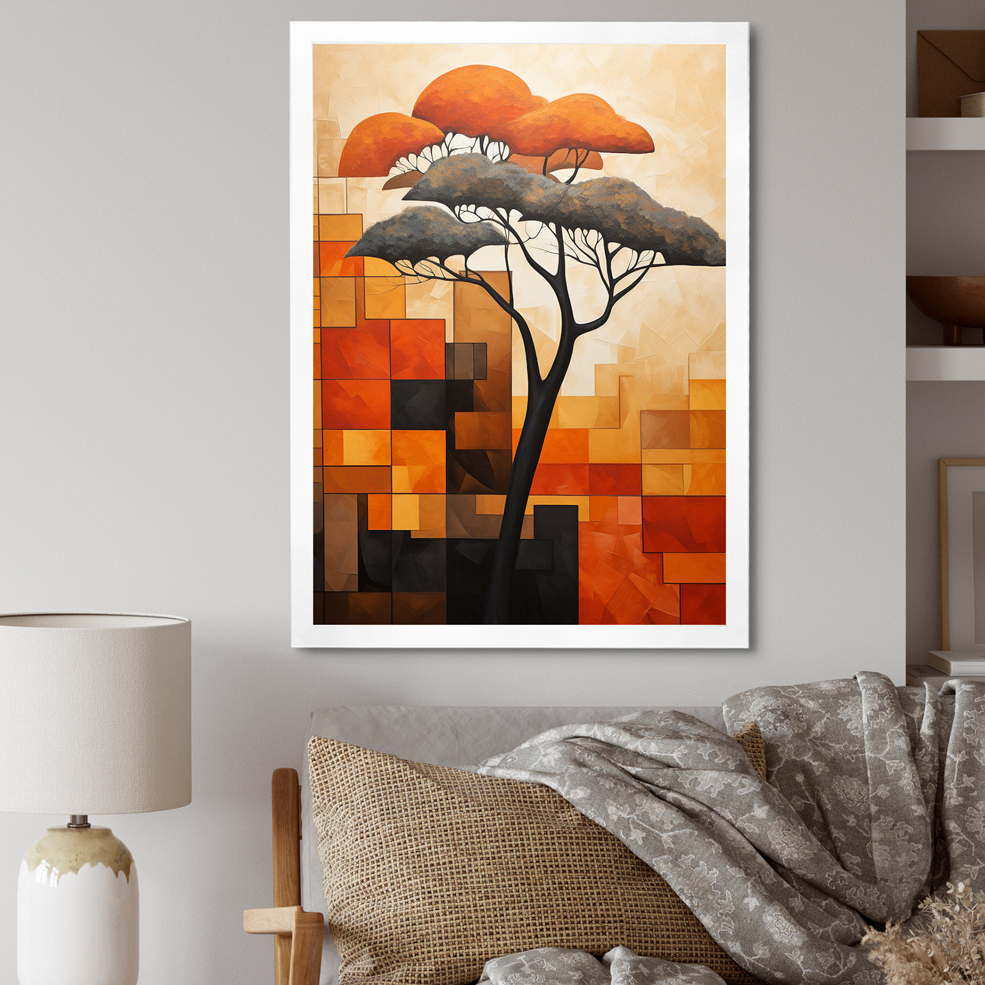 Lark Manor Cubist African Tree Landscape 1 - Tree African Wall Art ...