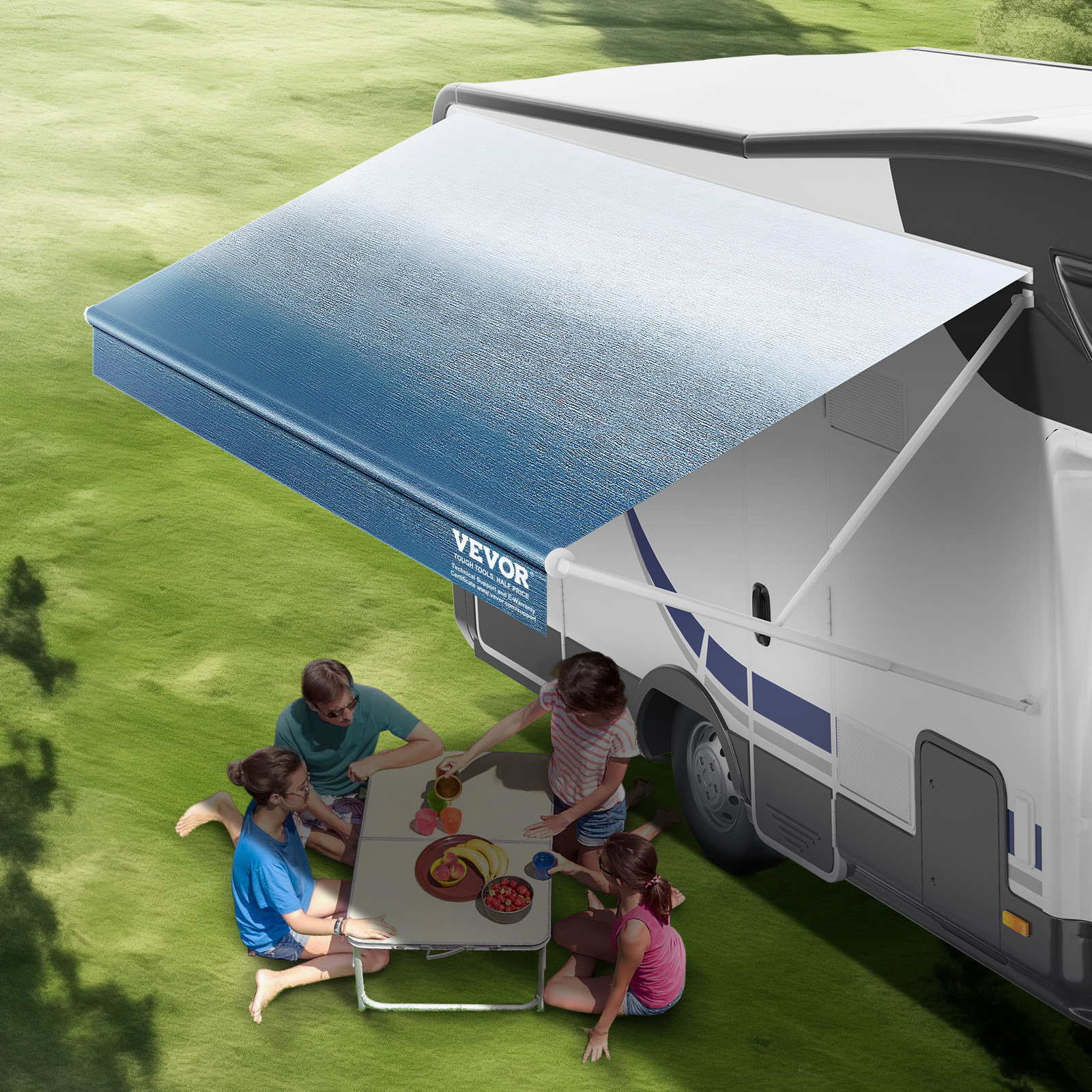 VEVOR Blue Polyvinyl Chloride (PVC) Awning | Wayfair