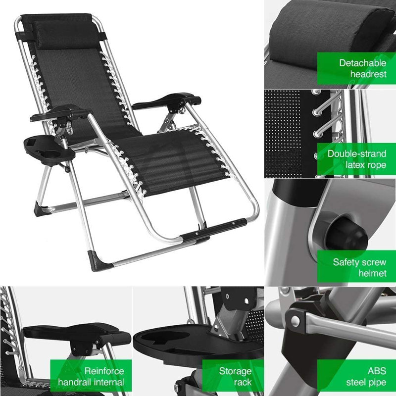 Latitude Run® Folding Zero Gravity Chair with Cushions | Wayfair