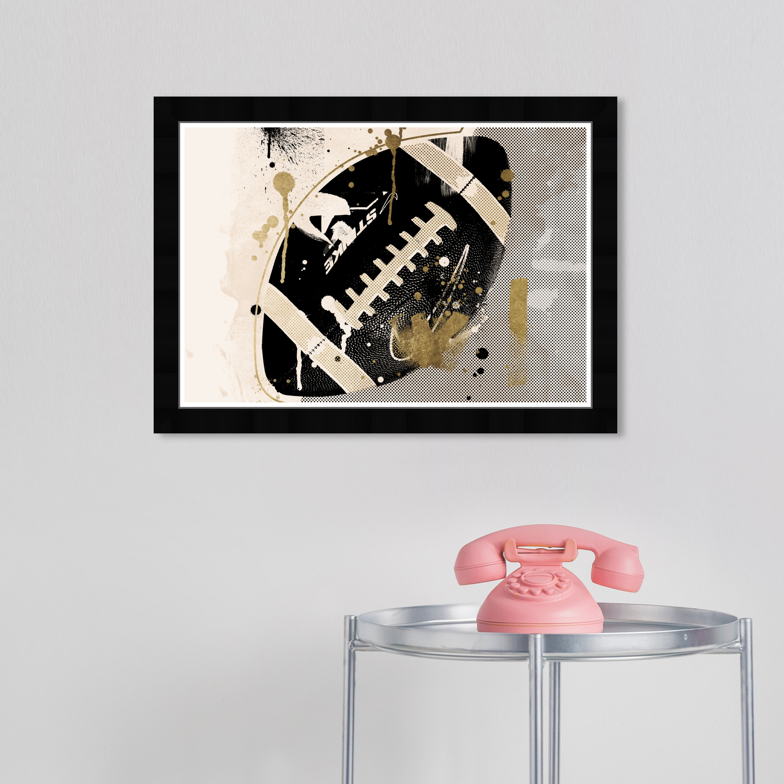 Red Barrel Studio® Sports and Teams Tan and Gold Football Modern Black ...