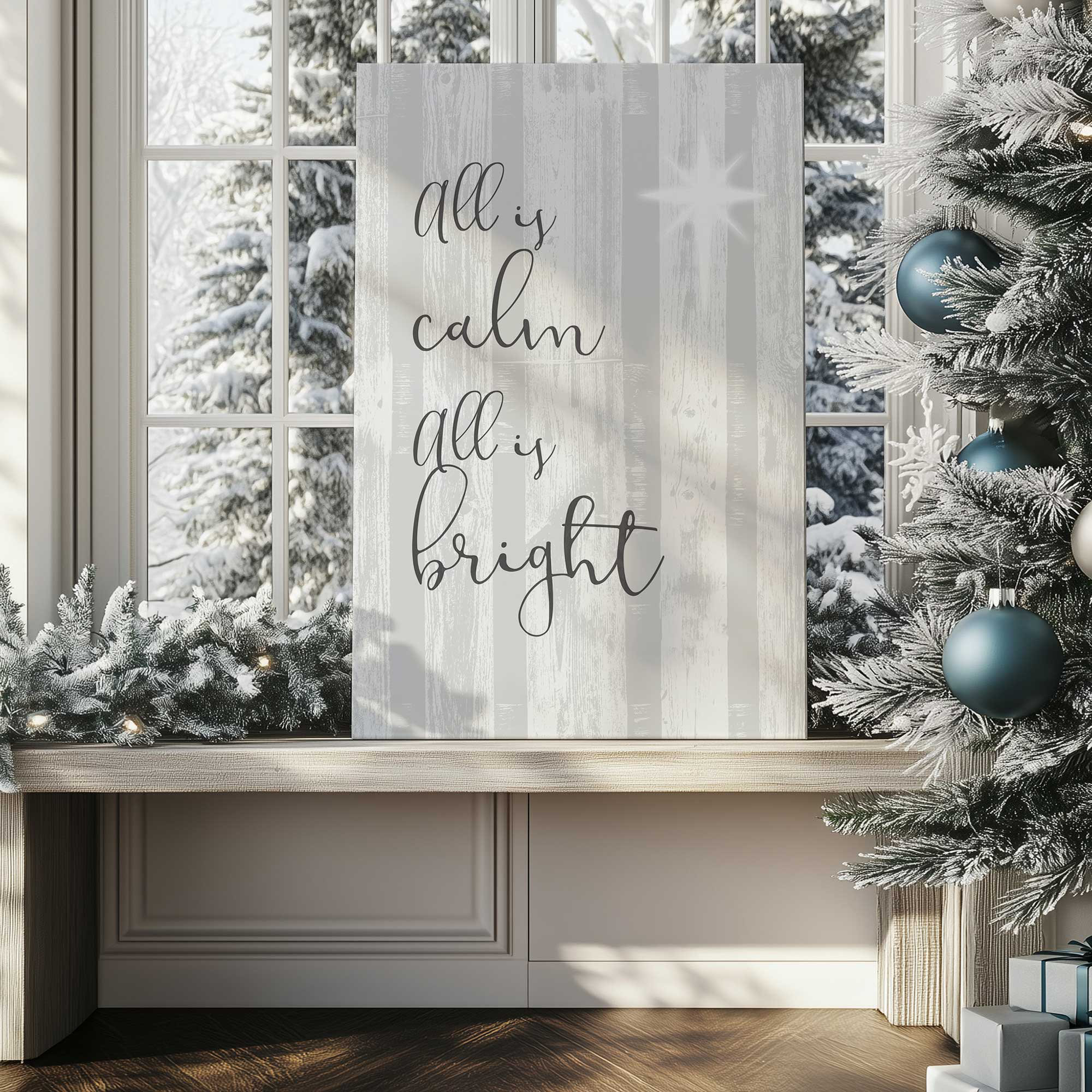 The Holiday Aisle® Calm and Bright Holiday Art Print on Canvas | Wayfair