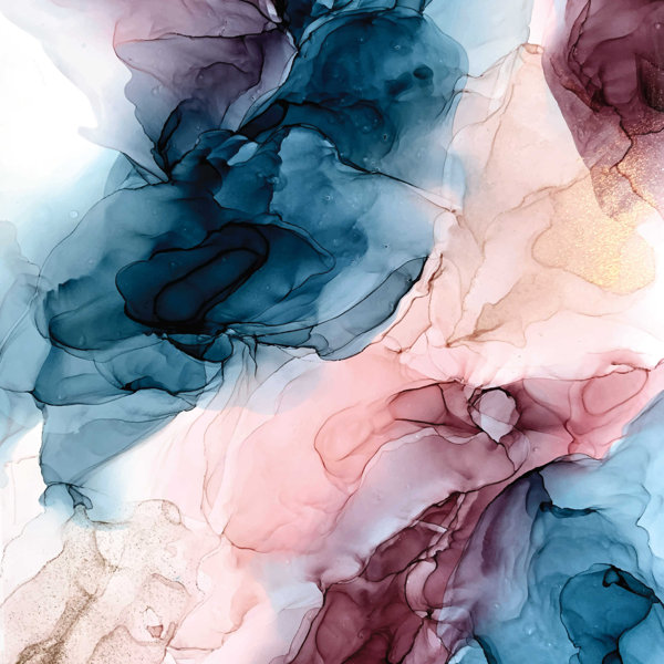 Wrought Studio Deneil Elizabeth Karlson Pastel Plum Deep Blue Blush And ...