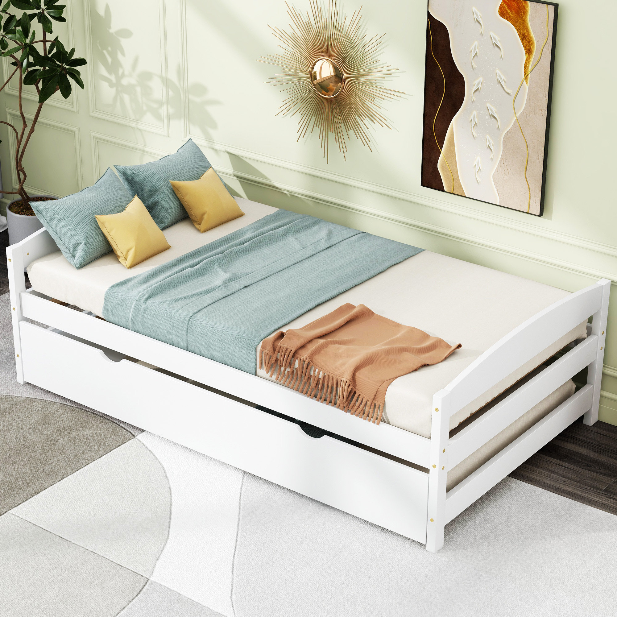 Red Barrel Studio® Platform Bed With Trundle | Wayfair