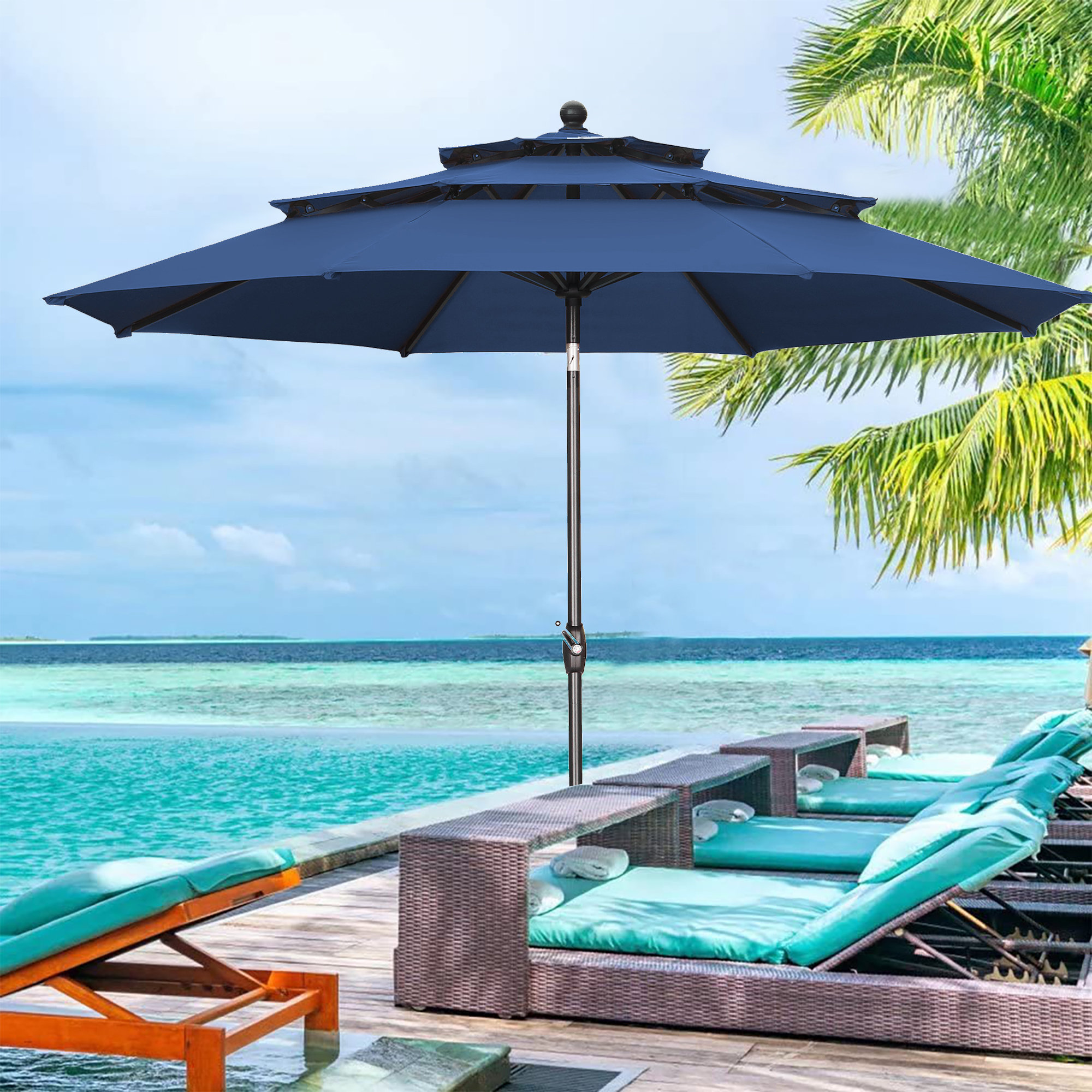 Latitude Run® 10' Market Umbrella & Reviews | Wayfair