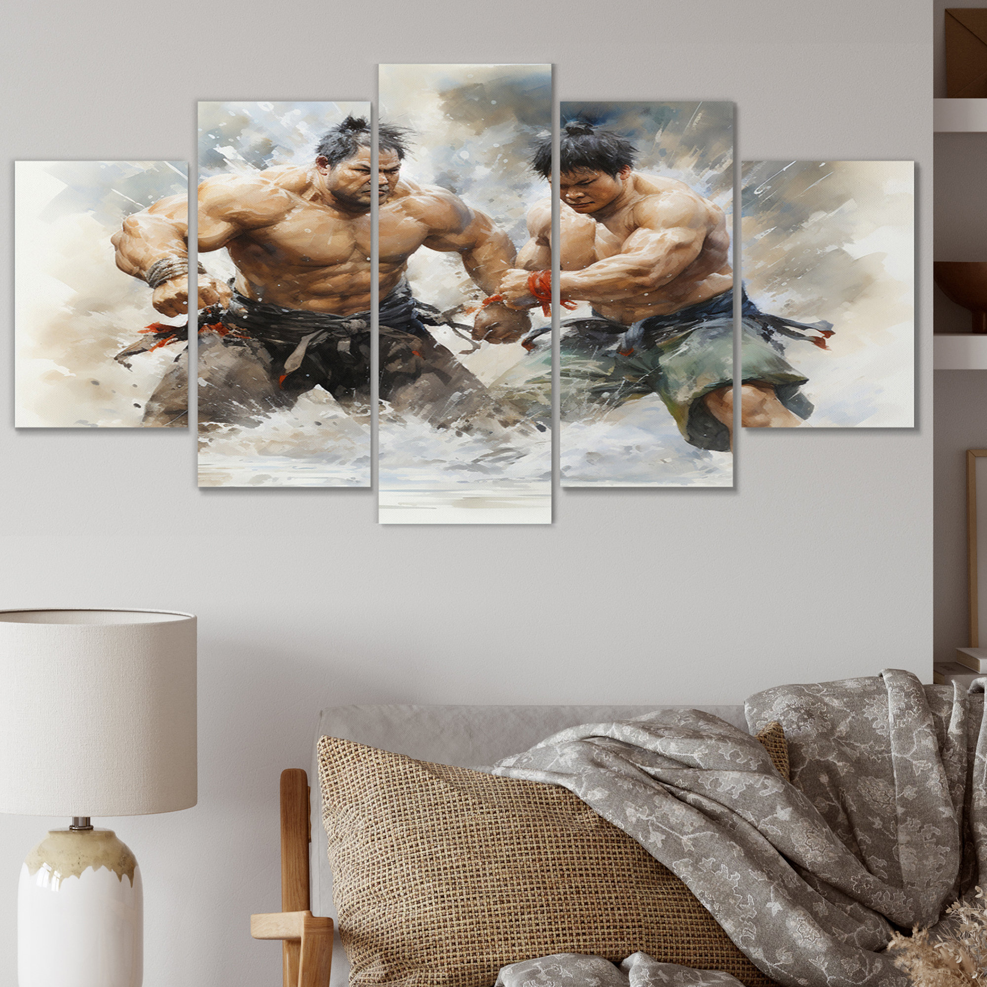 Lark Manor Japon Art Sumo Wrestling - Japanese Wall Art Print - 5 ...