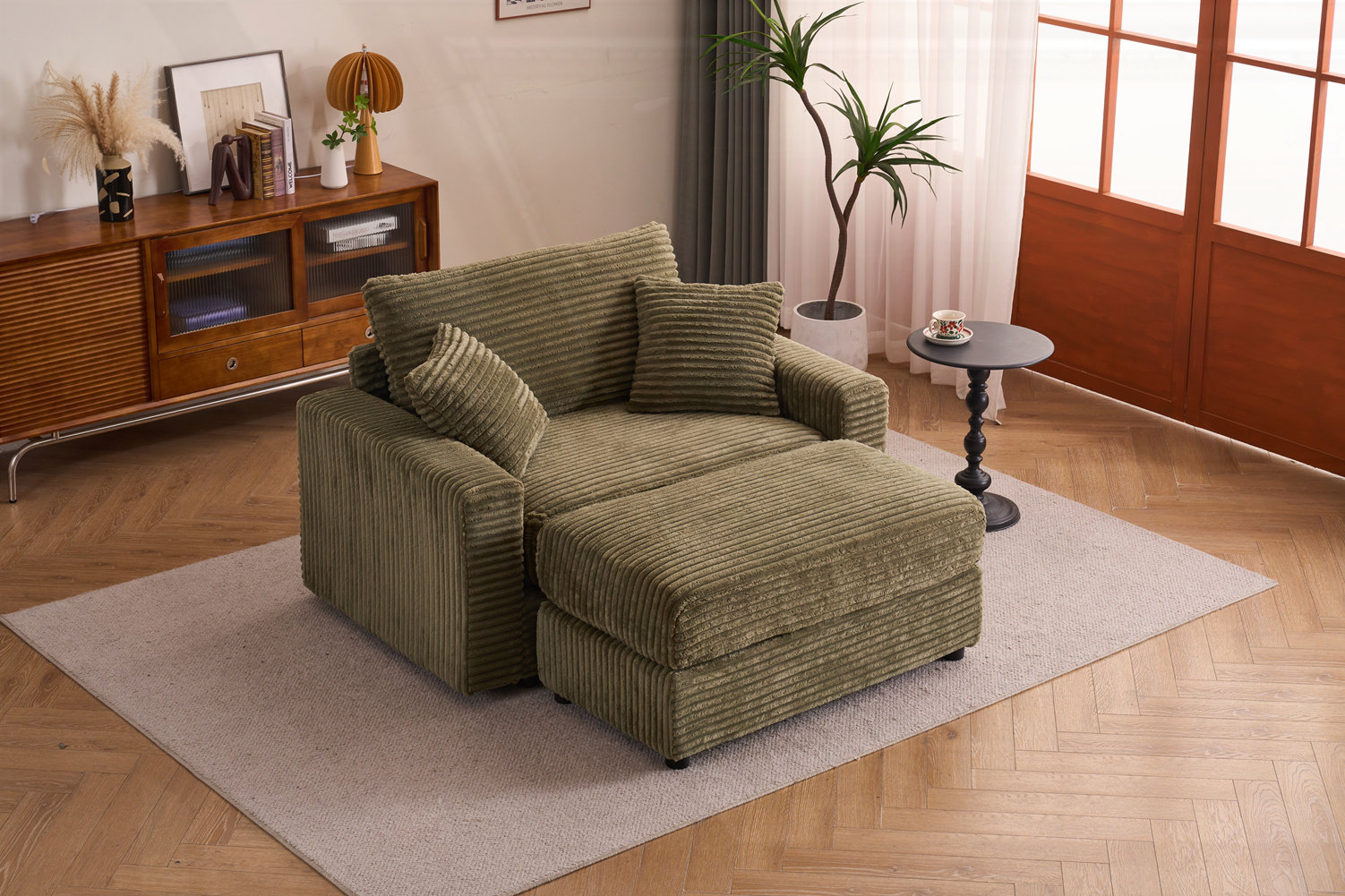 Mercer41 Comfy Sleeper Chair with Ottoman | Wayfair