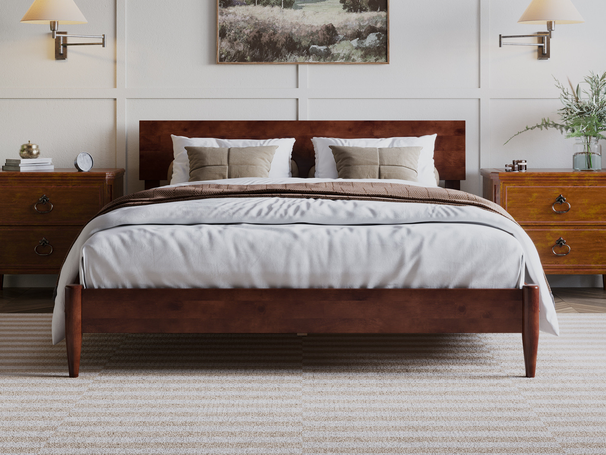 Lark Manor Amandaleigh Solid Wood Panel Bed & Reviews | Wayfair