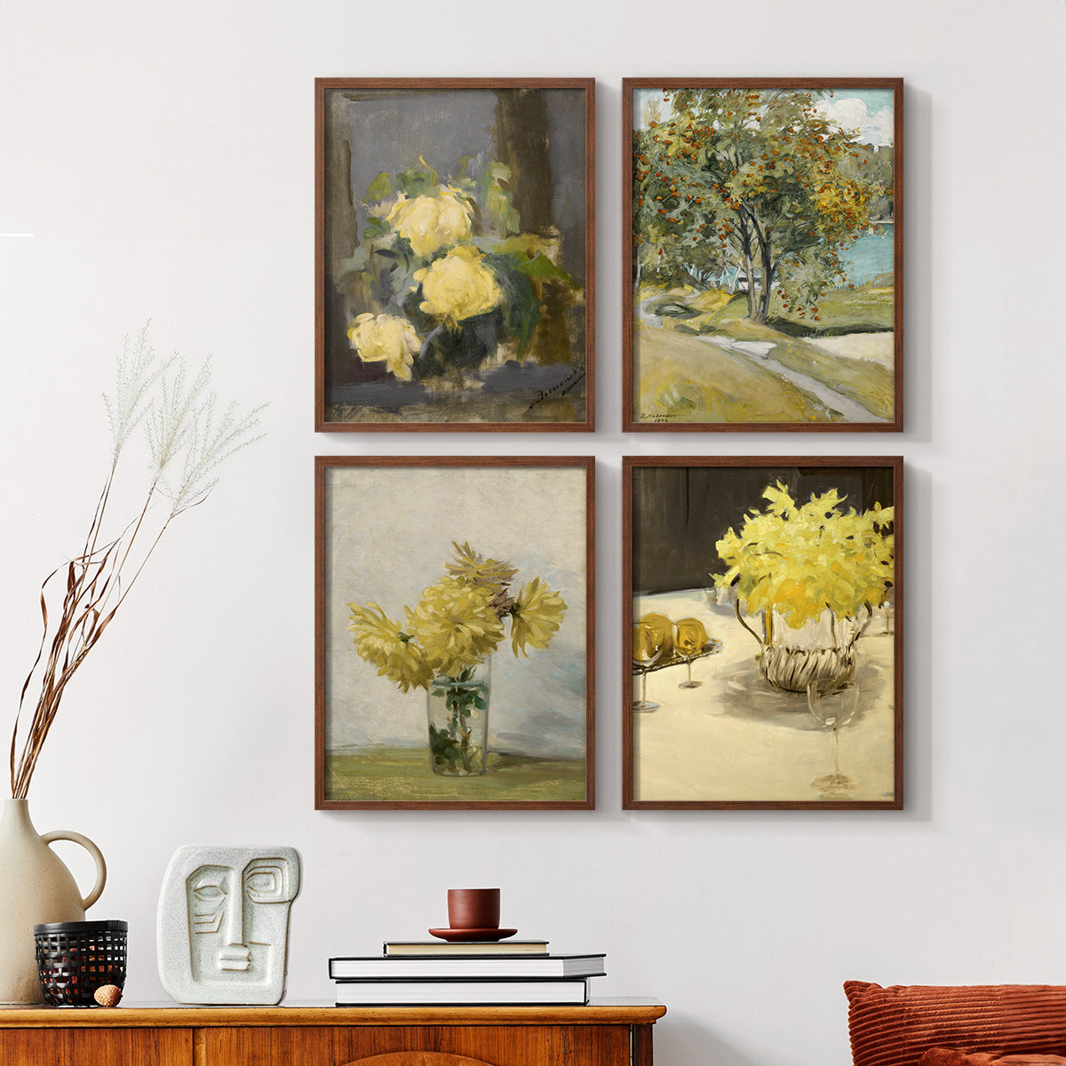 Winston Porter Vintage Floral Print CCXLV Framed Print - Set of 4 | Wayfair