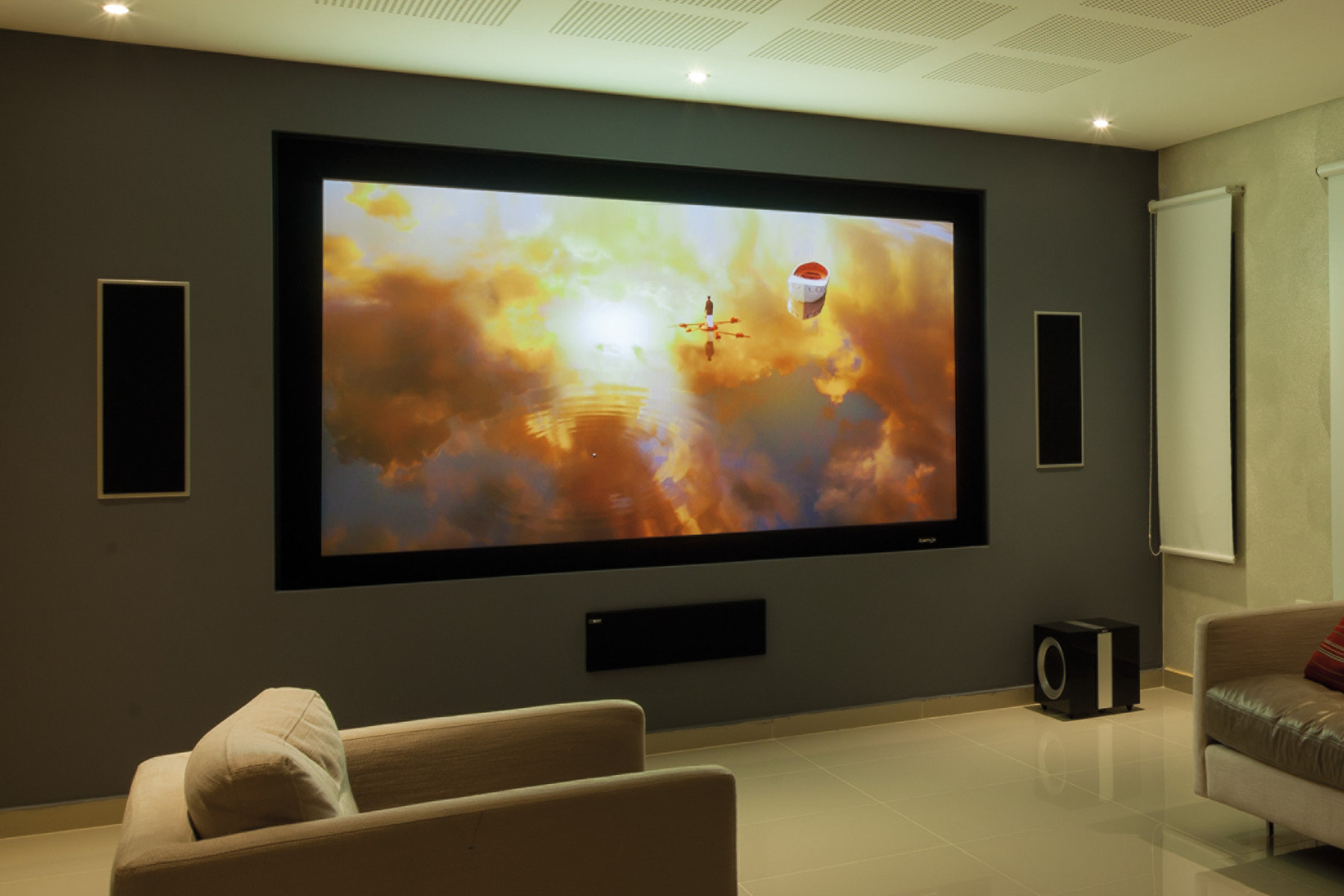 Elunevision Acoustic Weave 4K Gray Fixed Frame Projection Screen | Wayfair