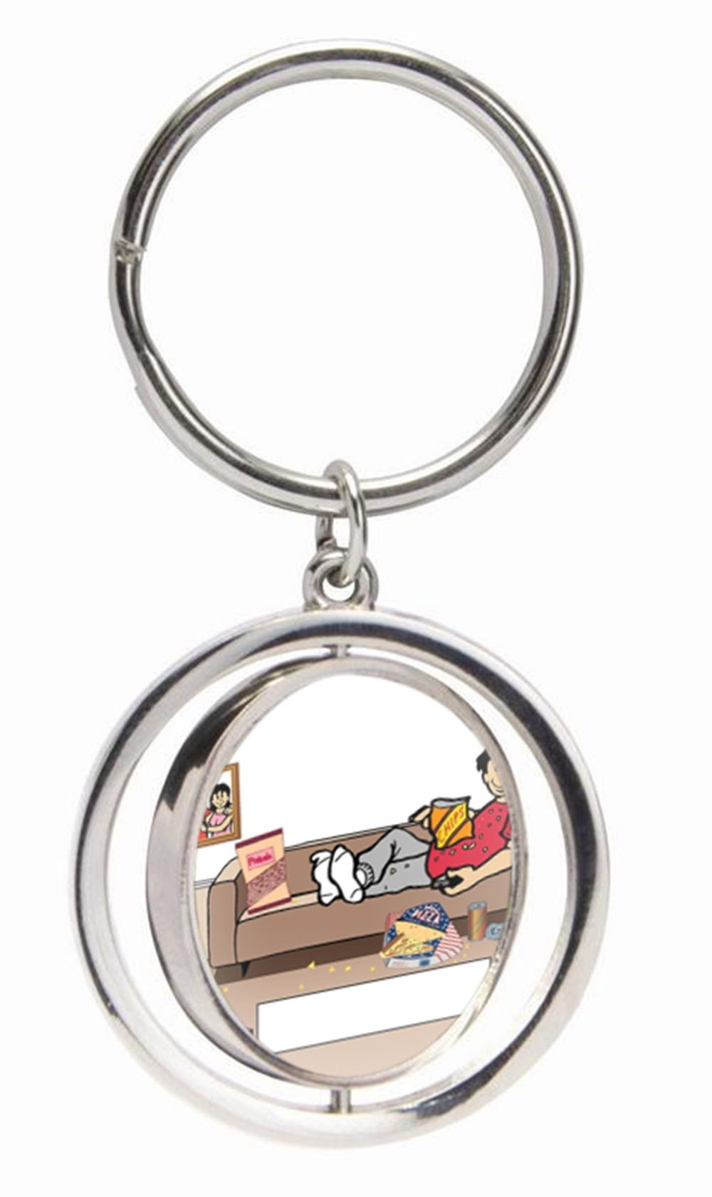 Printed Perfection Personalized Couch Potato - Male Small Spinning Key ...