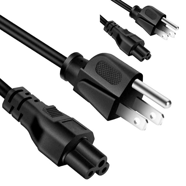 5 Core Extra Long Power Cord 6ft 2 Prong Non-Polarized AC Wall 2 Slot ...