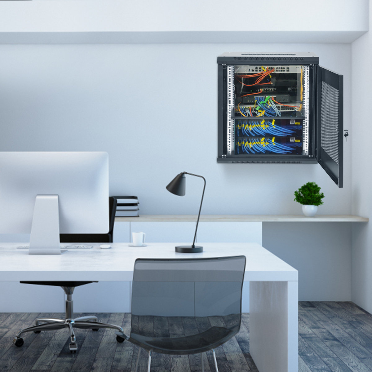 VEVOR Wall Mount Network Server Cabinet, Server Rack Cabinet Enclosure ...