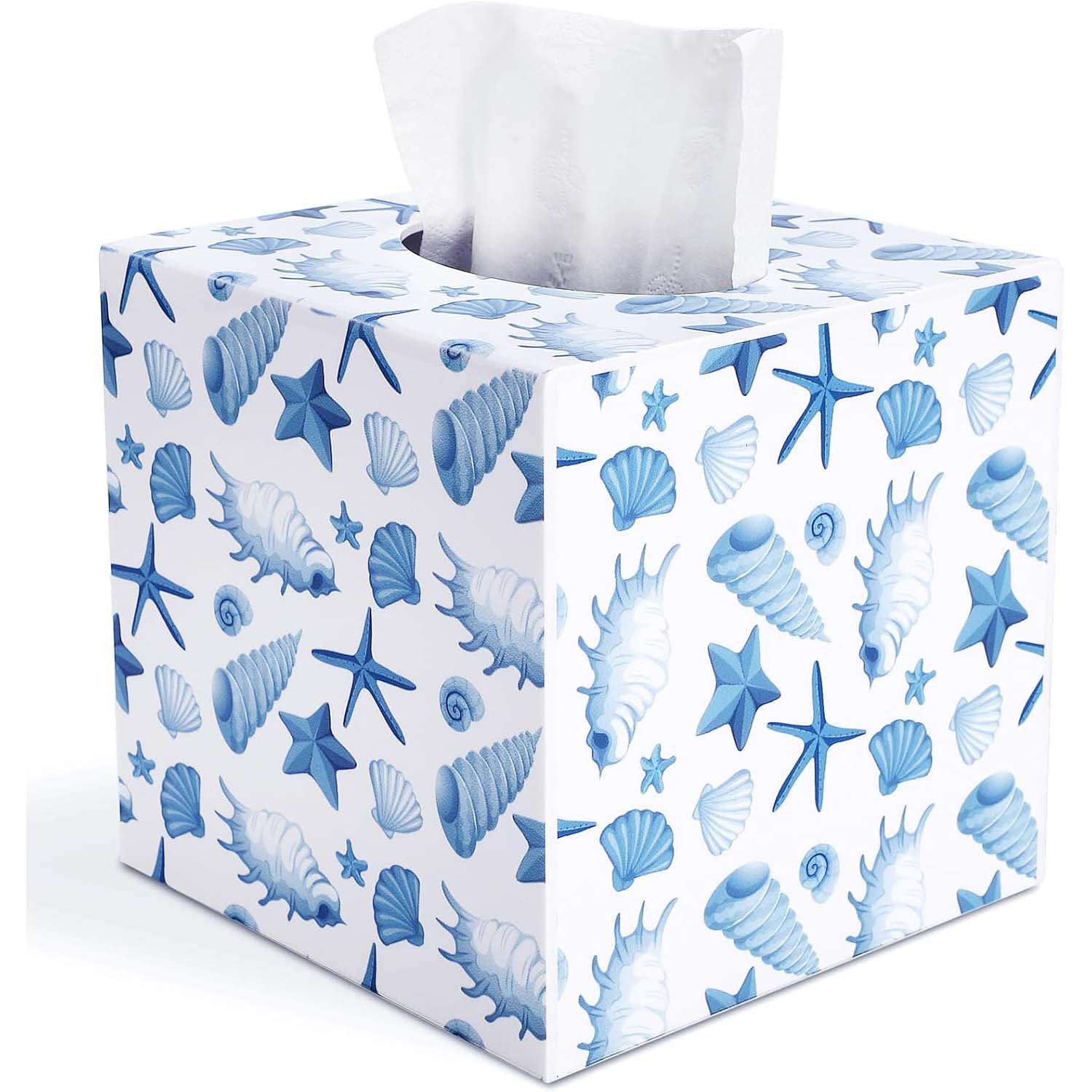 Rosecliff Heights Acrylic Square Tissue Box Cover,Beach White Starfish ...