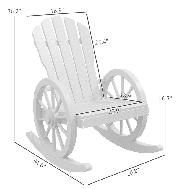 Beachcrest Home™ Outsunny Wooden Rocking Chair, Adirondack Rocker Chair ...