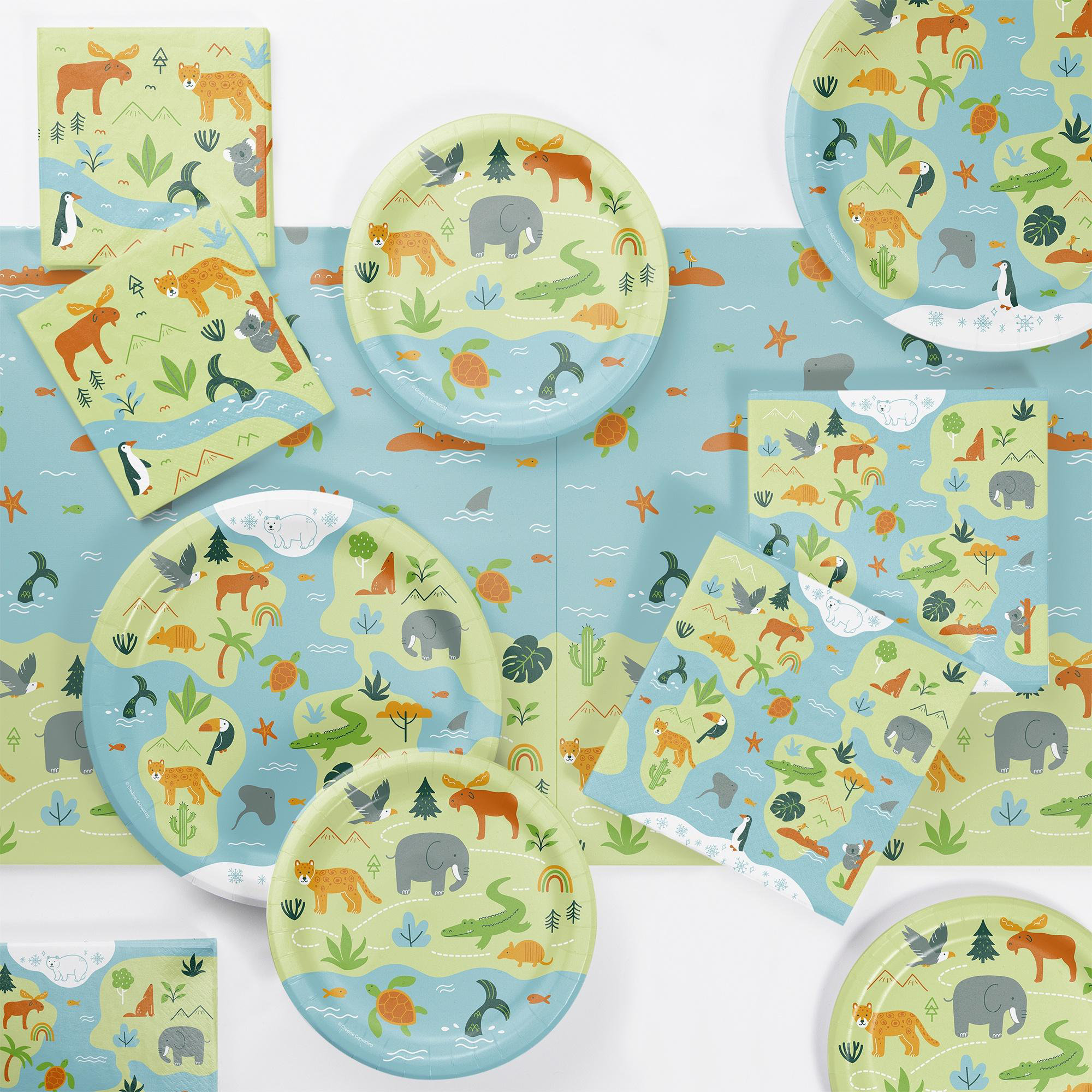 Creative Converting World Adventure Wildlife Animal Tableware Set ...