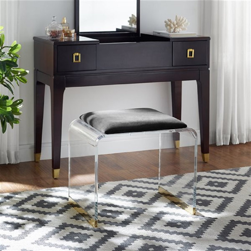 Everly Quinn Plastic Vanity Stool | Wayfair