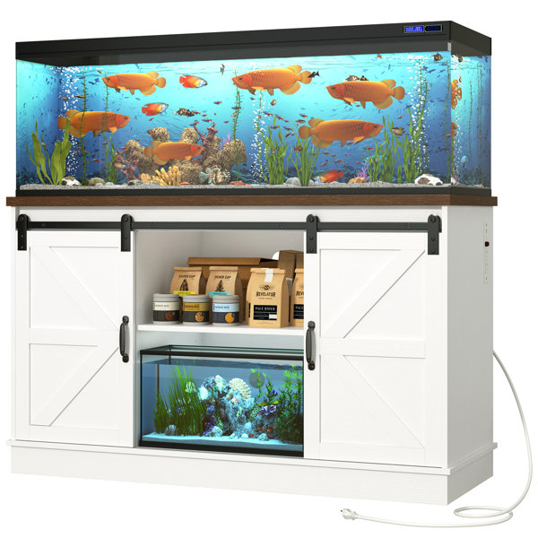 Gracie Oaks Farmhouse Aquarium Stand For 55-75 Gallon Fish Tanks ...