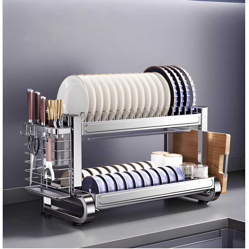 LIYONG Stainless Steel Countertop Dish Rack | Wayfair