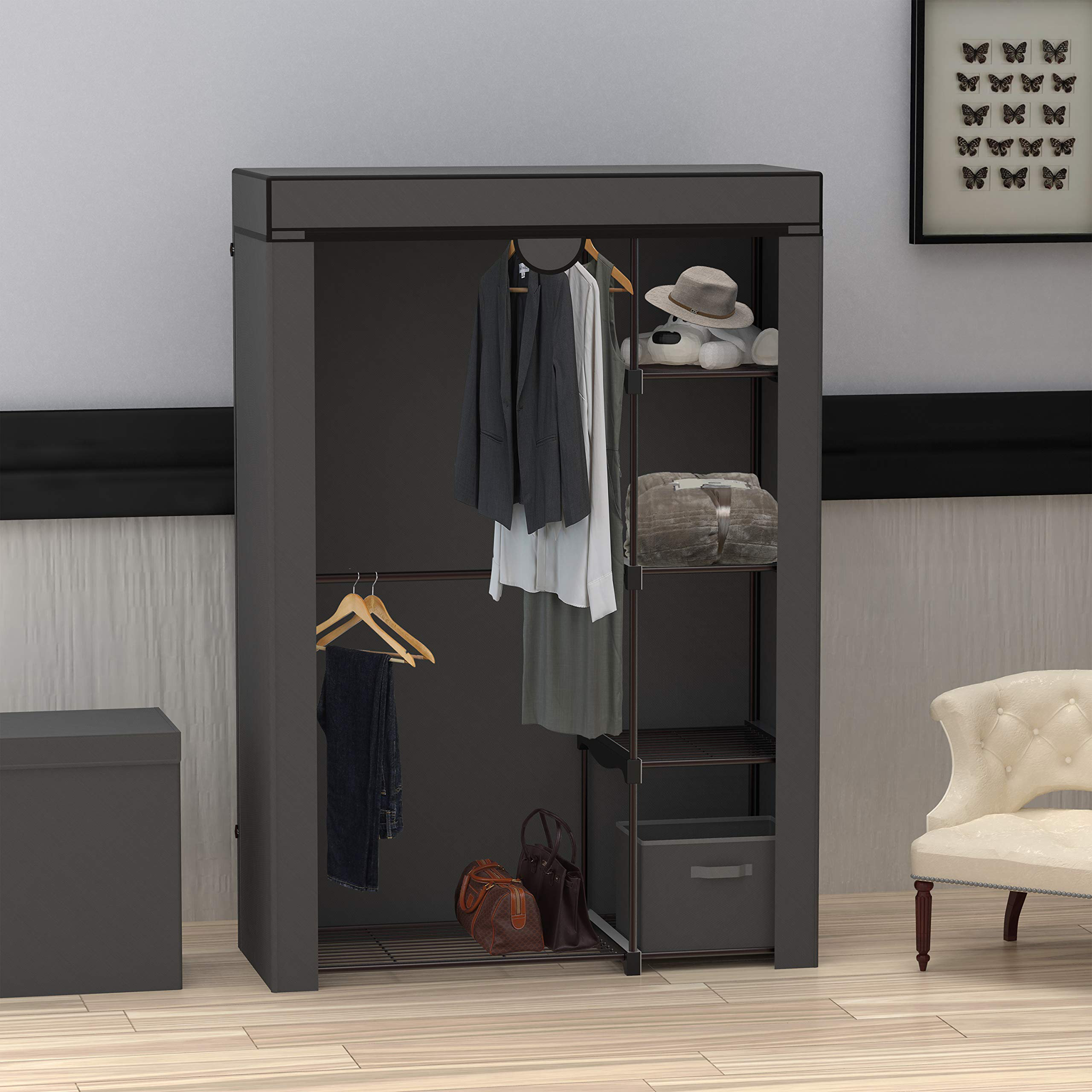 Rebrilliant Makailee 46'' Portable Wardrobe | Wayfair