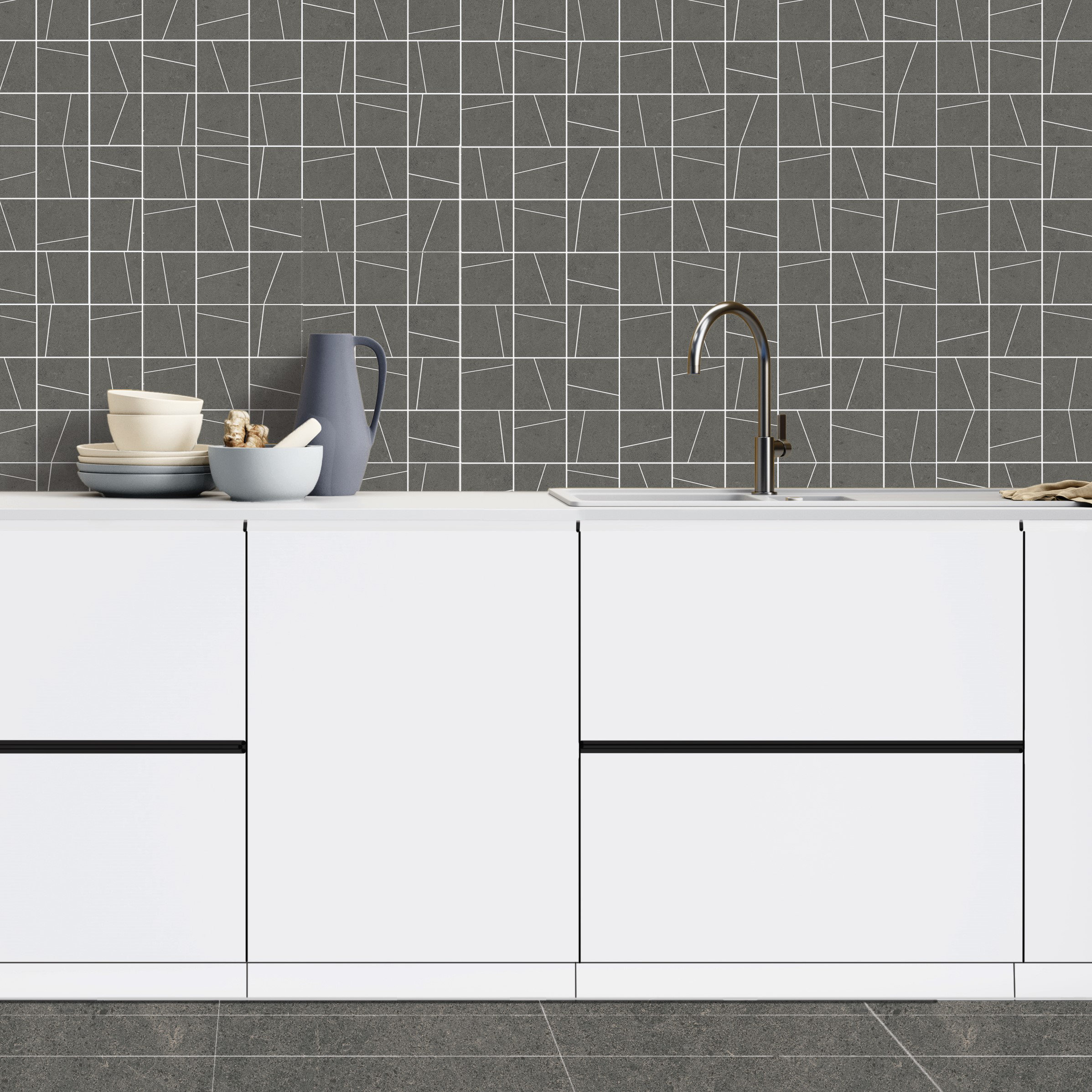 PIXL Artistic Freedom Random Angle Porcelain Stone Look Tile Mosaic ...