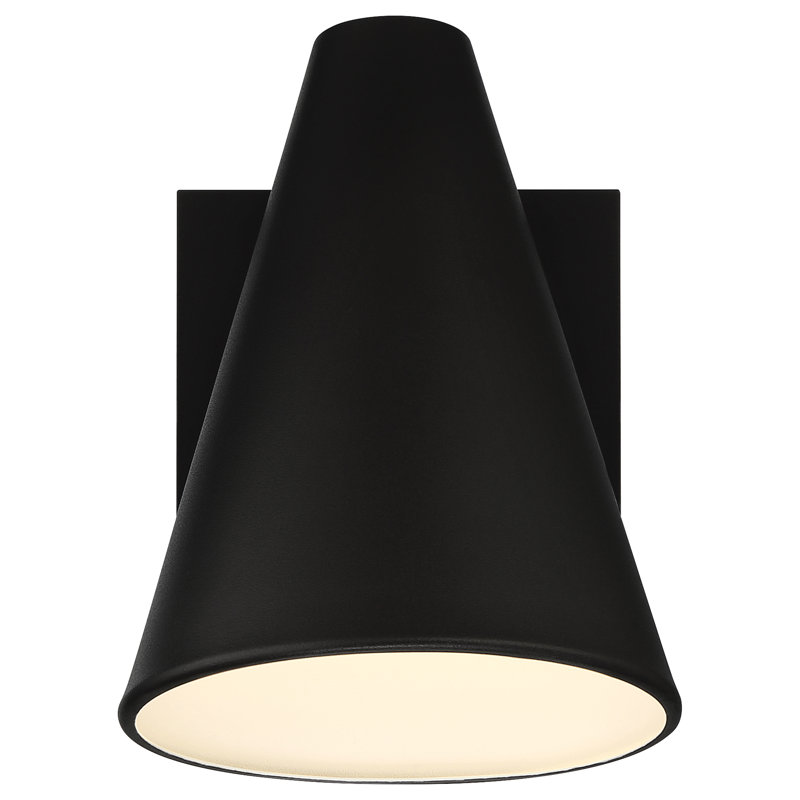 Orren Ellis Hemani Outdoor LED Wall Mount - Square Backplate - Cone ...