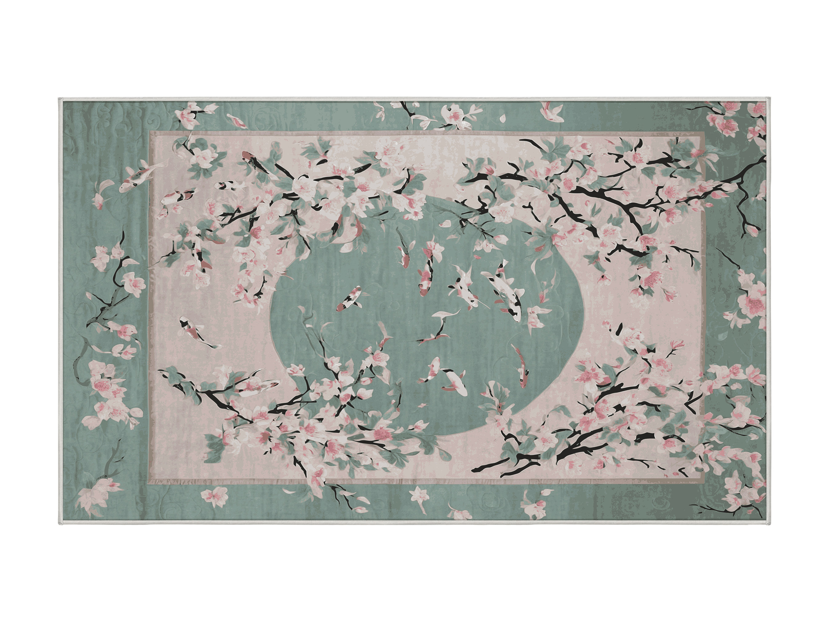 Bungalow Rose Machine Washable Green Area Rug | Wayfair