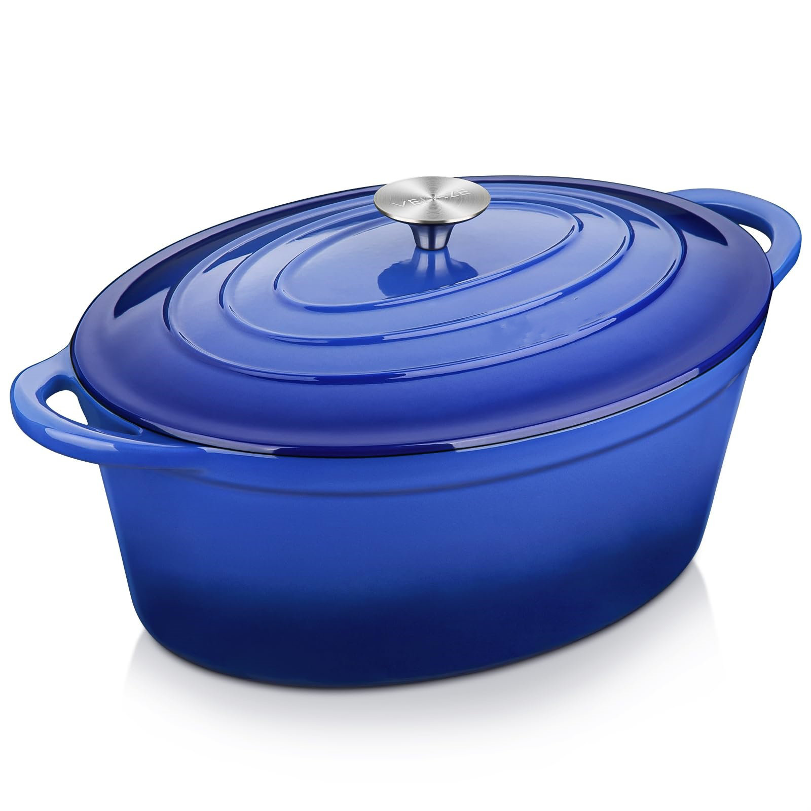 MODERN WALLS LLC Enameled Oval Dutch Oven Pot With Lid, Cast Iron Dutch ...