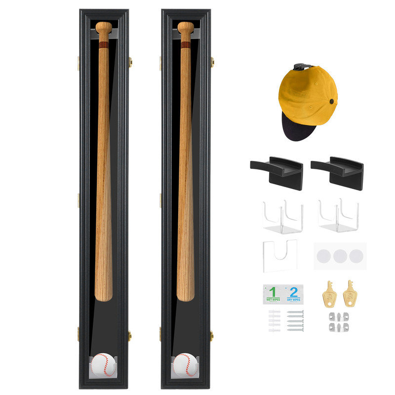 WGOS Baseball Bat Display Case with UV Protection Acrylic & 2 Bonus ...
