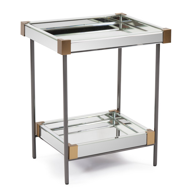 Everly Quinn Elaine Mirrored Side Table | Wayfair